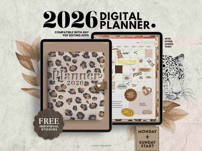 2026 LEOPARD Digital Planner (DATED) | Digital Planner | Goodnotes ...