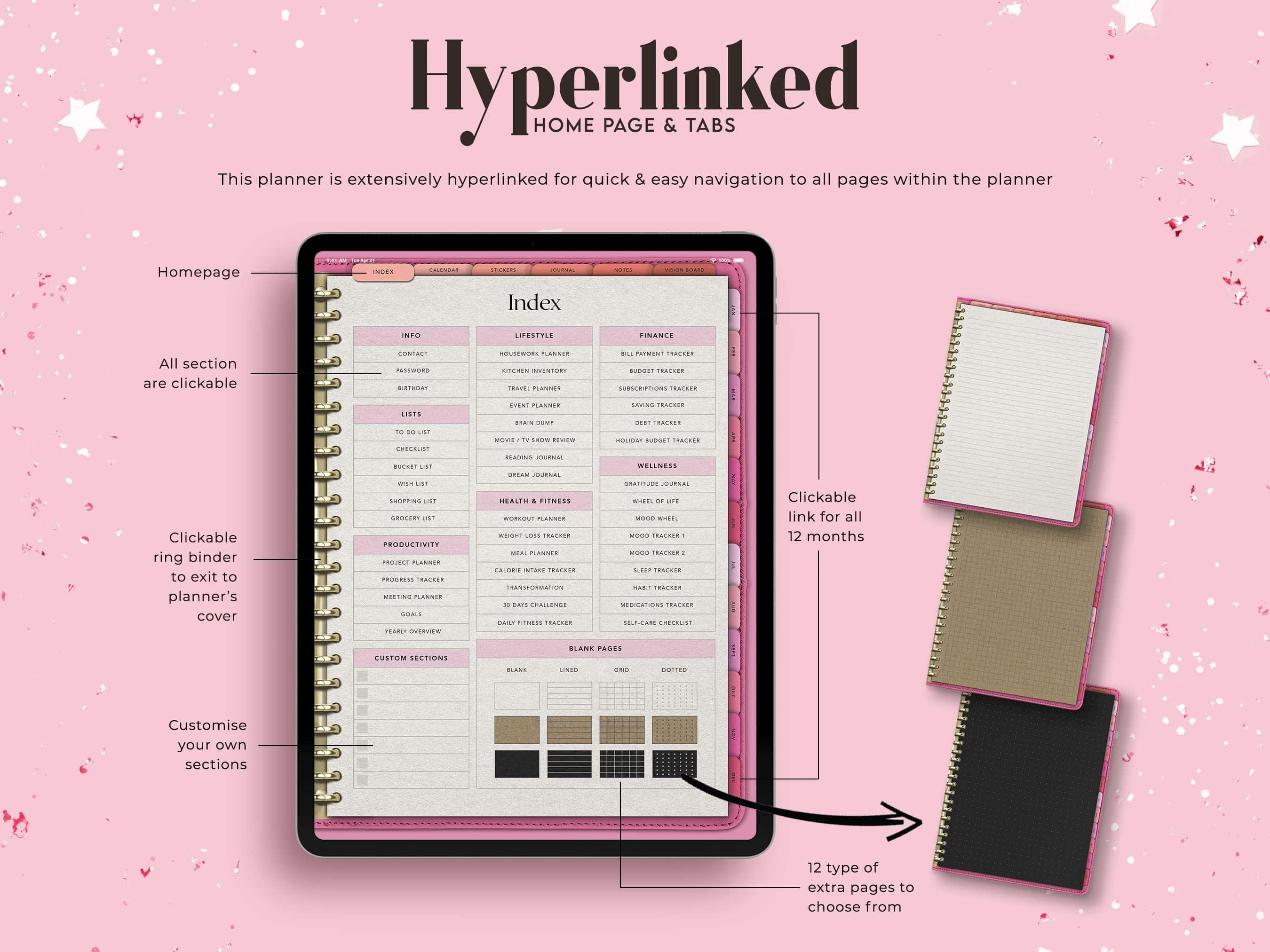 ULTIMATE HOT PINK Digital Planner | Undated (goodnotes, Notability) - Etsy