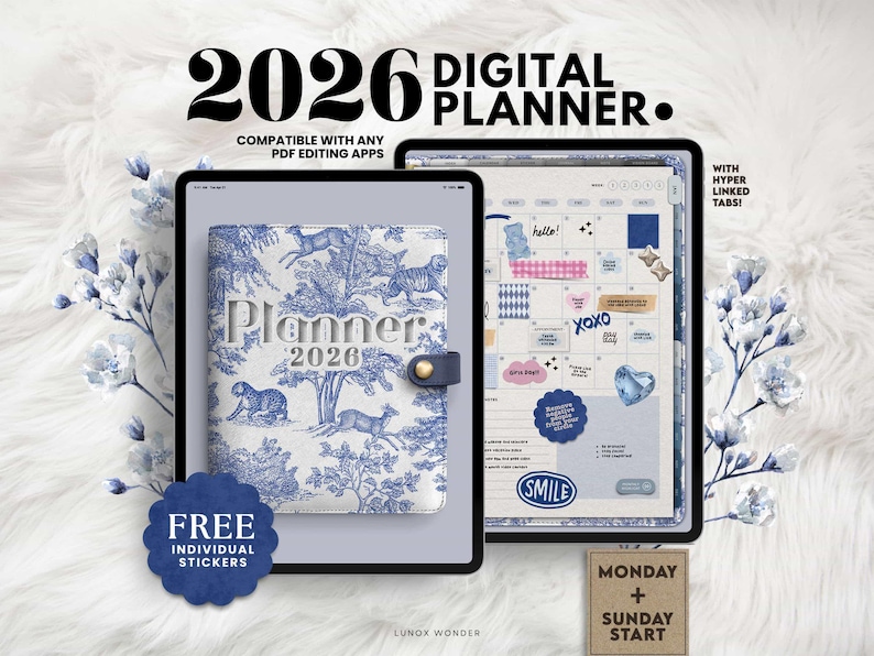 2026 BLUE TOILE Digital Planner (DATED) | Digital Planner | Goodnotes ...