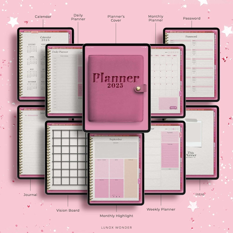 2025 HOTPINK Digital Planner (DATED) | Digital Planner | Goodnotes ...
