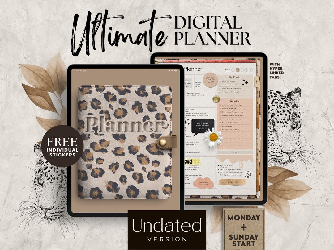 ULTIMATE LEOPARD Digital Planner (UNDATED) | Digital Planner ...