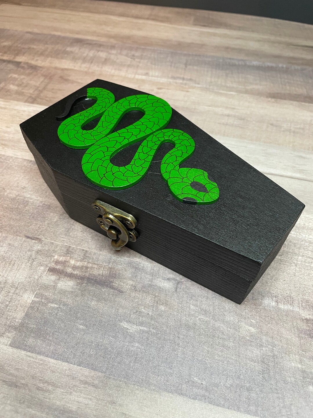 Hand Painted Snake Coffin Shaped Wooden Box Jewelry Box - Etsy