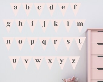 PRINTABLE Blue Alphabet Bunting, Digital Alphabet Banner, Bedroom ...