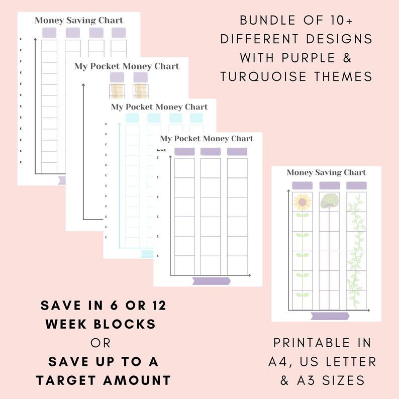 Colourable Pocket Money Allowance Chart Bundle: Kids' Printable ...