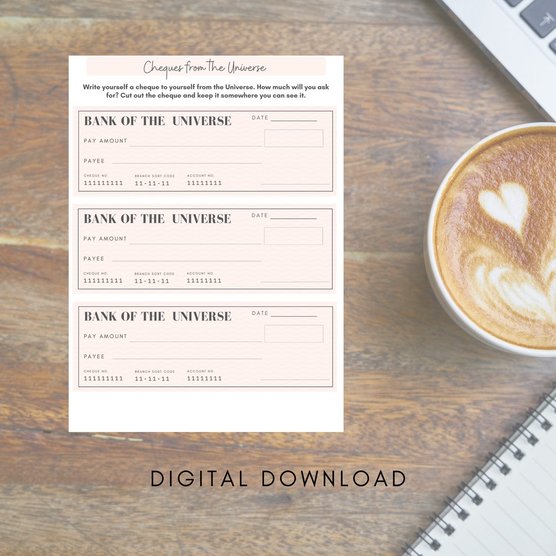 PRINTABLE Universe Cheque, Attract Abundance, Attract Money, Raise ...
