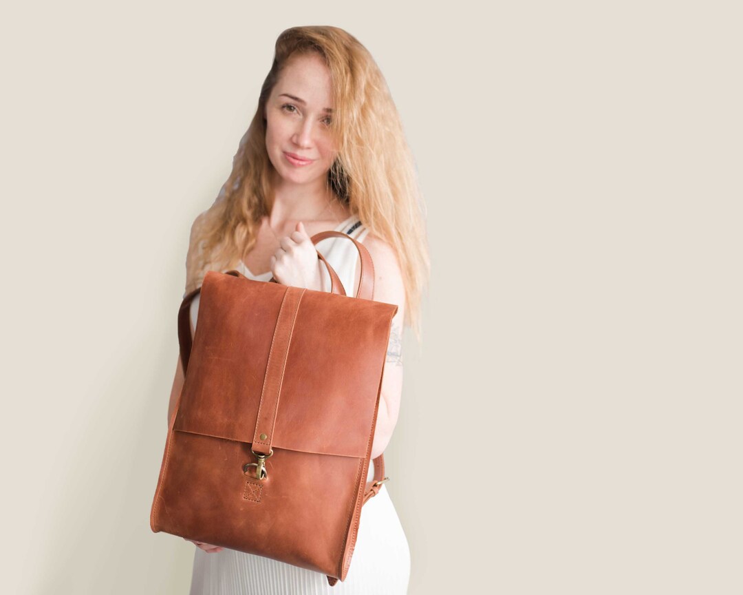 Womens Laptop Backpack Leather Rucksack for Women Womens - Etsy