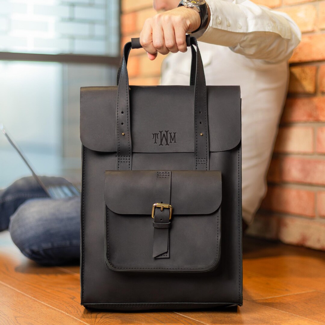 Casual Daypack, Best Man Gift, Mens Leather Rucksack, Work Bag Men, New ...