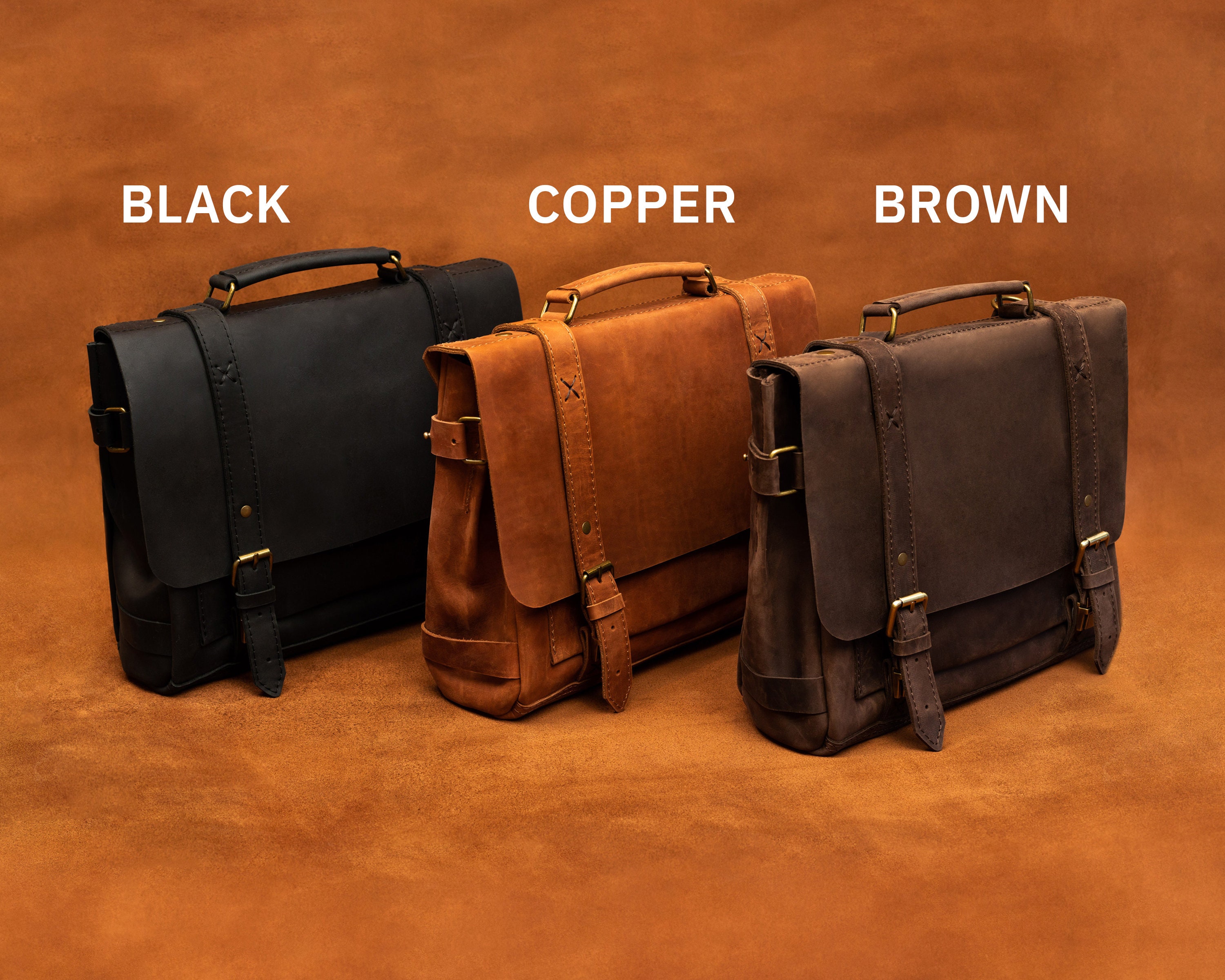 Leather Shoulder Bag Leather Briefcase for Men Christmas - Etsy