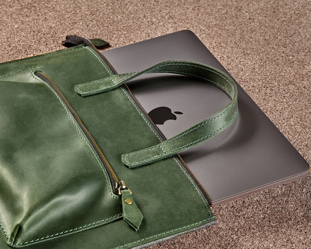 Leather Notebook Handle Bag Womens Gift Leather Laptop - Etsy
