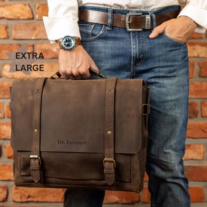 Mens Crossbody Bag, Leather Briefcase Father Day Mens Gift, Leather ...