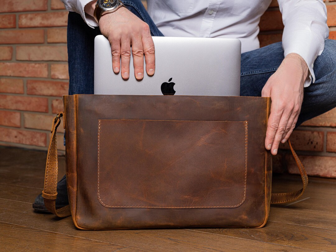 Mens Leather Briefcase, Messenger Bag, Leather Shoulder Briefcase Bag ...