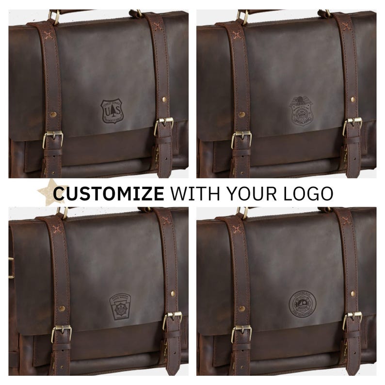Personalized Leather Briefcase for Men, Custom Name Laptop Bag for ...