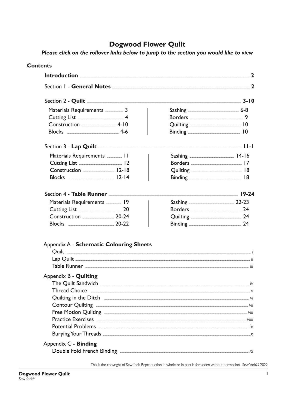 Dogwood Flower Quilt PDF Pattern Quilt, Lap Quilt & Table Runner ...