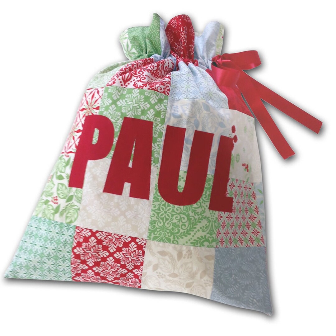Personalised Santa Sack PDF Sewing Pattern - Includes Two Sizes of ...