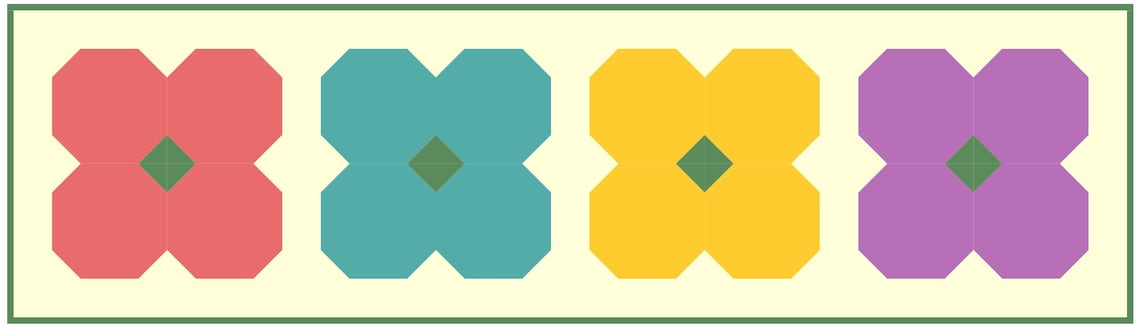 Dogwood Flower Quilt PDF Pattern Quilt, Lap Quilt & Table Runner ...