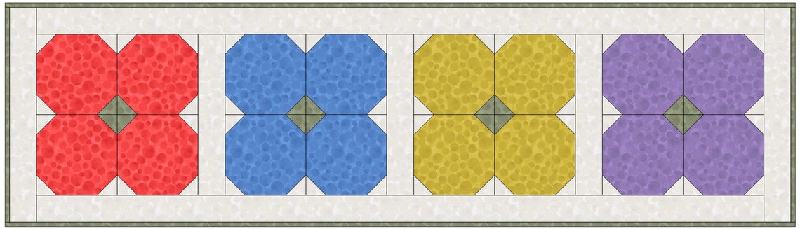 Dogwood Flower Quilt PDF Pattern Quilt, Lap Quilt & Table Runner ...