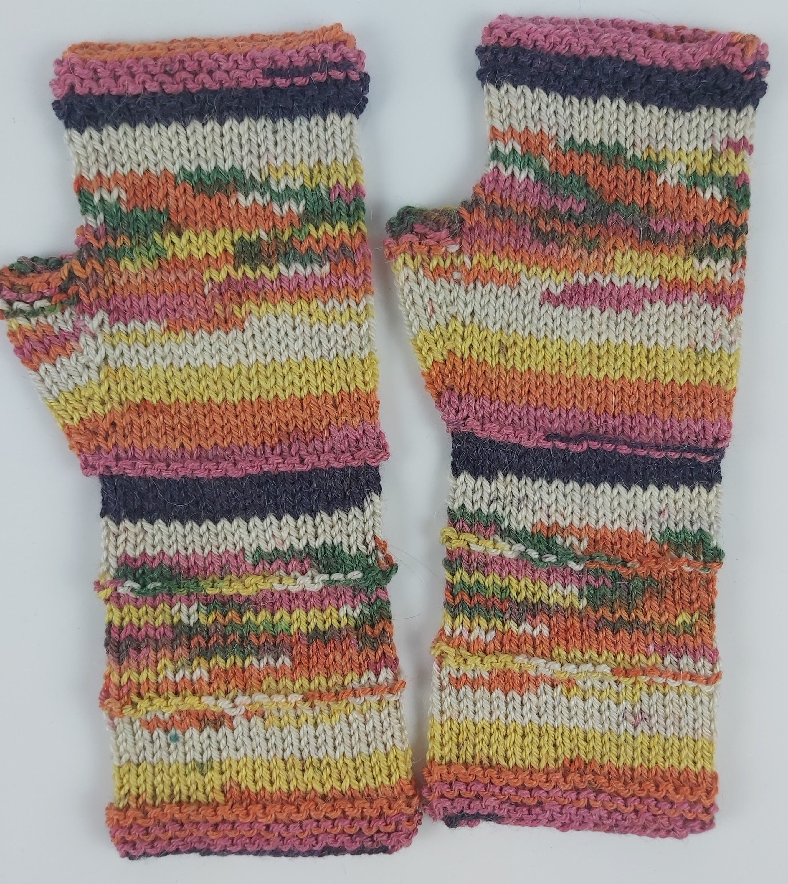 Alpaca/wool Fingerless Gloves Mittens Long Arm Warmers Women Fingerless ...