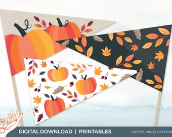 Fall Pennant Flag Printables - Give Thanks Flag Printables ...