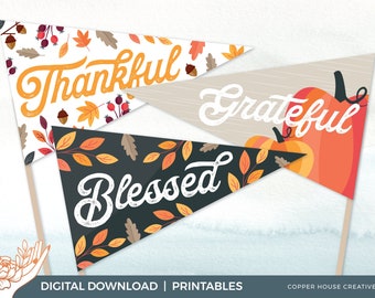 Fall Pennant Flag Printables - Give Thanks Flag Printables ...