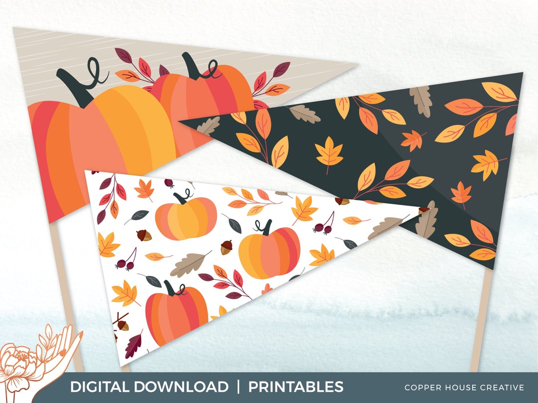 Fall Pennant Flag Printables - Fall Patterns Flag Printables ...