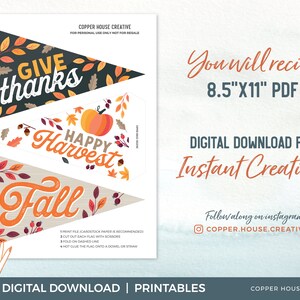 Fall Pennant Flag Printables - Give Thanks Flag Printables ...