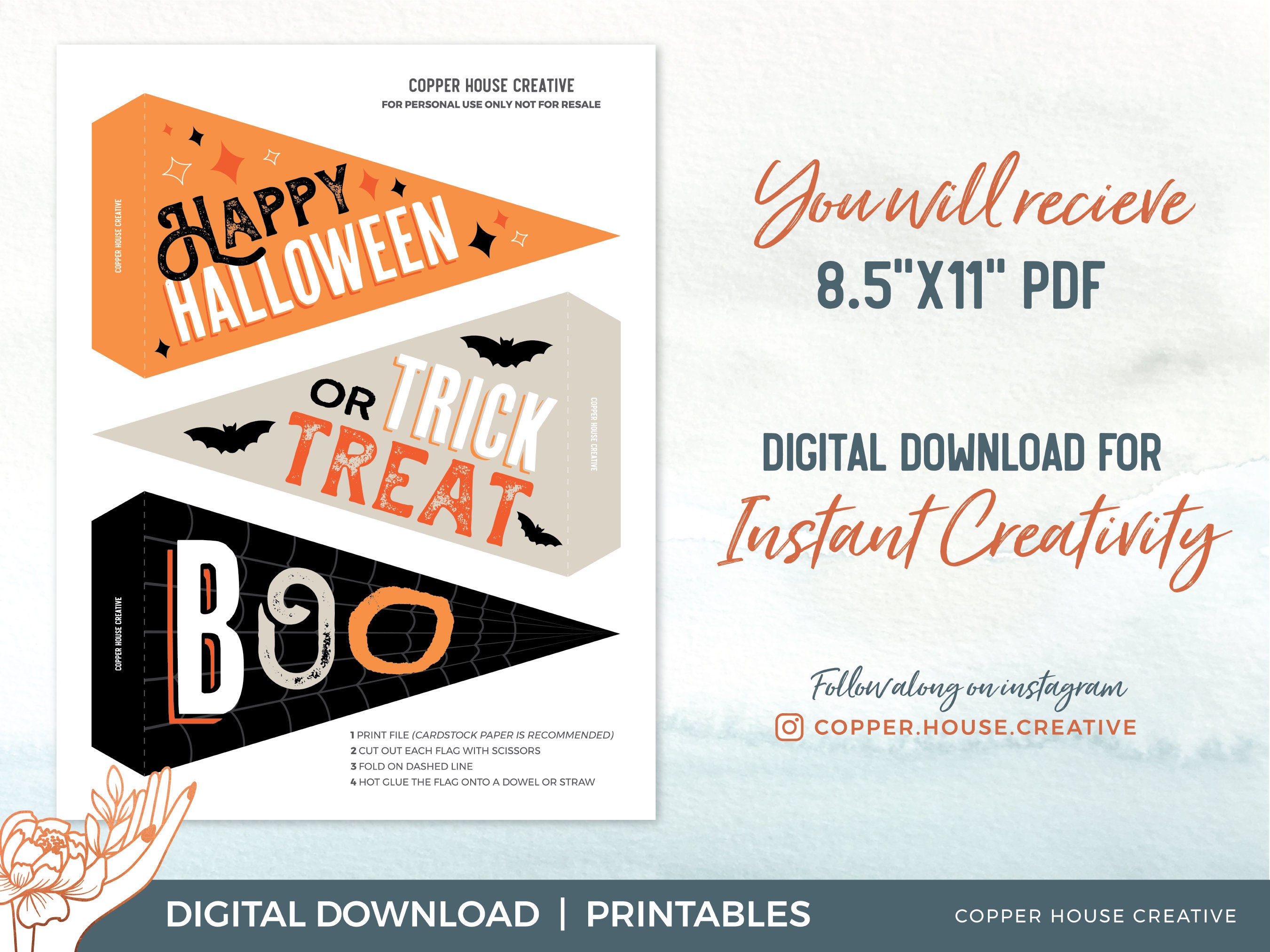 Happy Halloween Pennant Flag Printables - Fall Flag Printables – Spooky ...