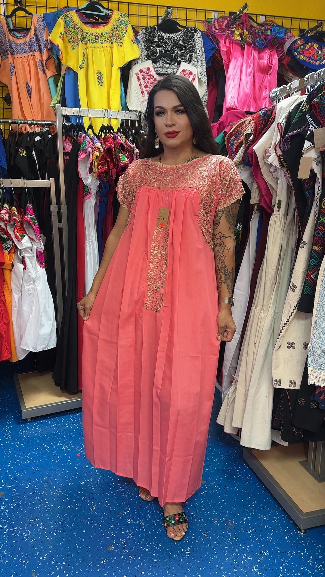 San Antonino Dress, Mexican Dress, Oaxaca Embroidered Dress, Hand ...