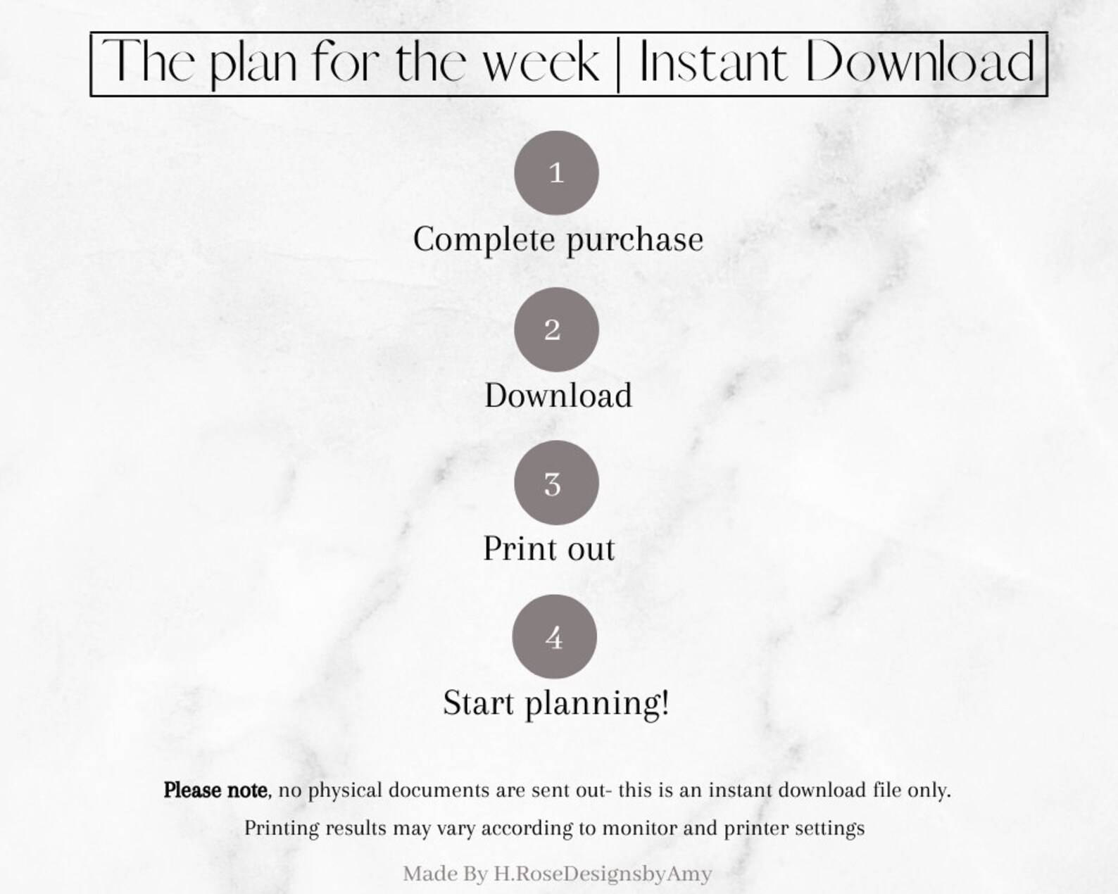 Printable Weekly Planner Page, Weekly Plan, Printable Diary, A4, A5 ...