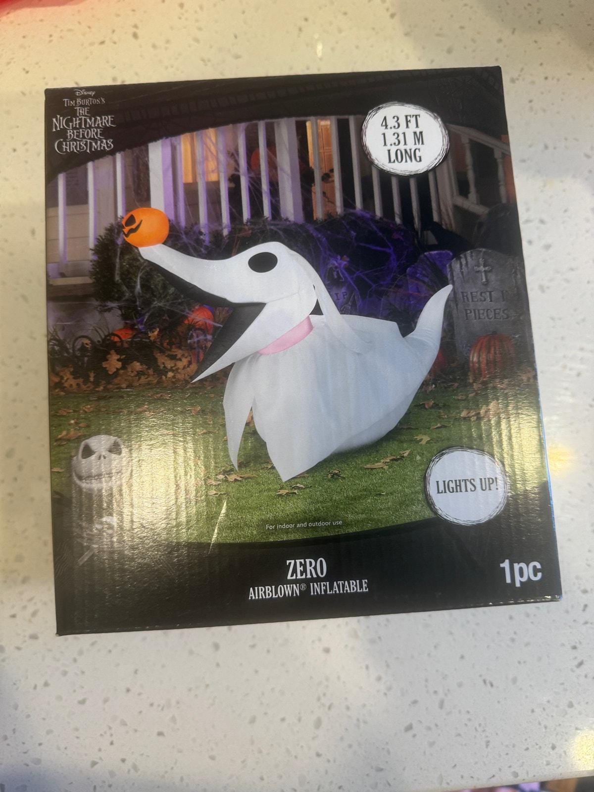 Gemmy Airblown the Nightmare Before Christmas Zero 4.3 Ft Halloween ...