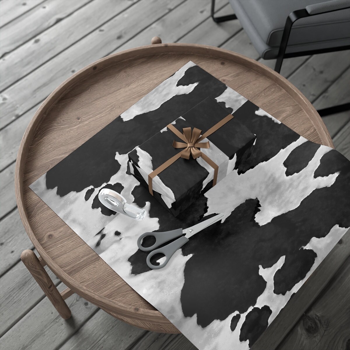 Black and White Cow Print Gift Wrap|western Wrapping Paper - Etsy