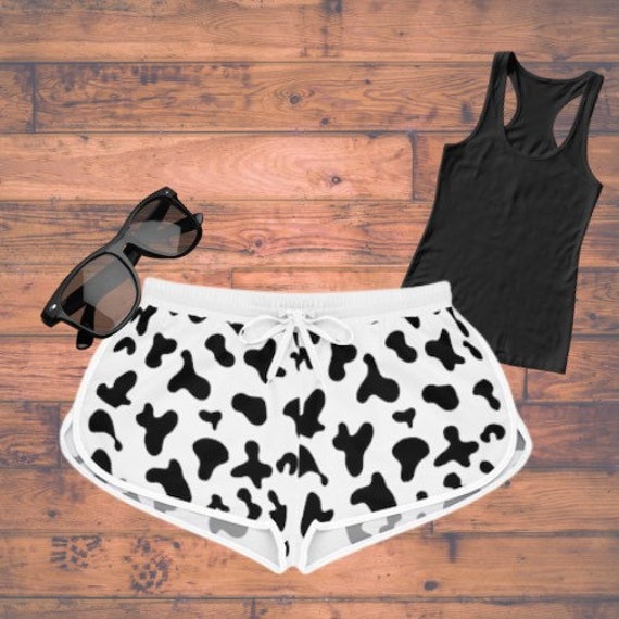 Western Cow Print Women's Relaxed Shorts - Etsy