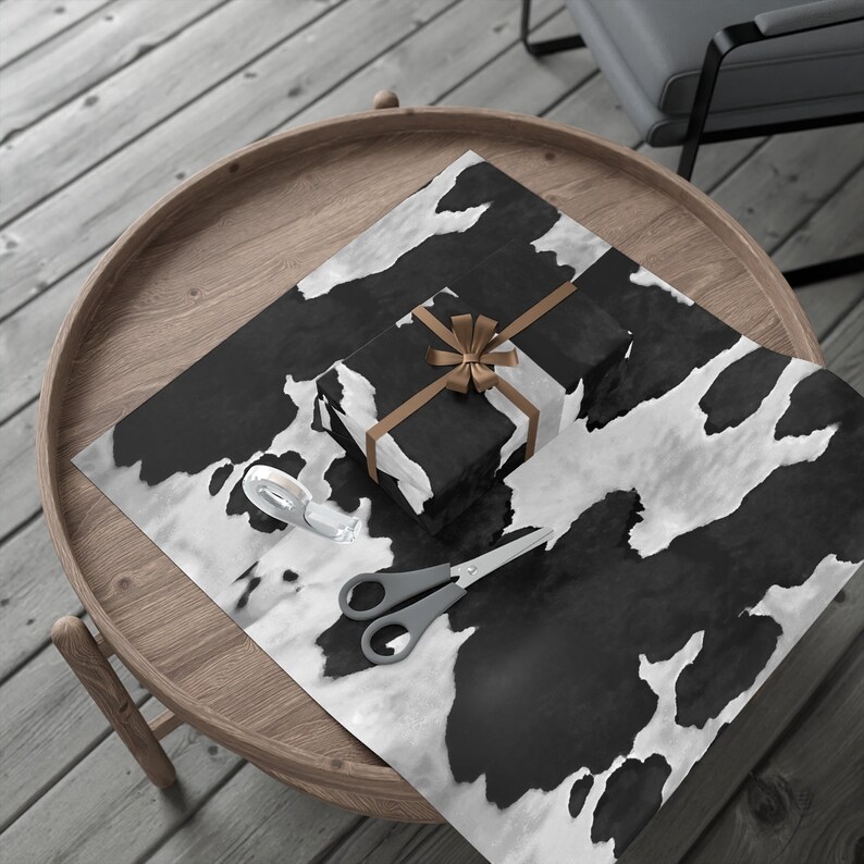 Black and White Cow Print Gift Wrap|western Wrapping Paper - Etsy