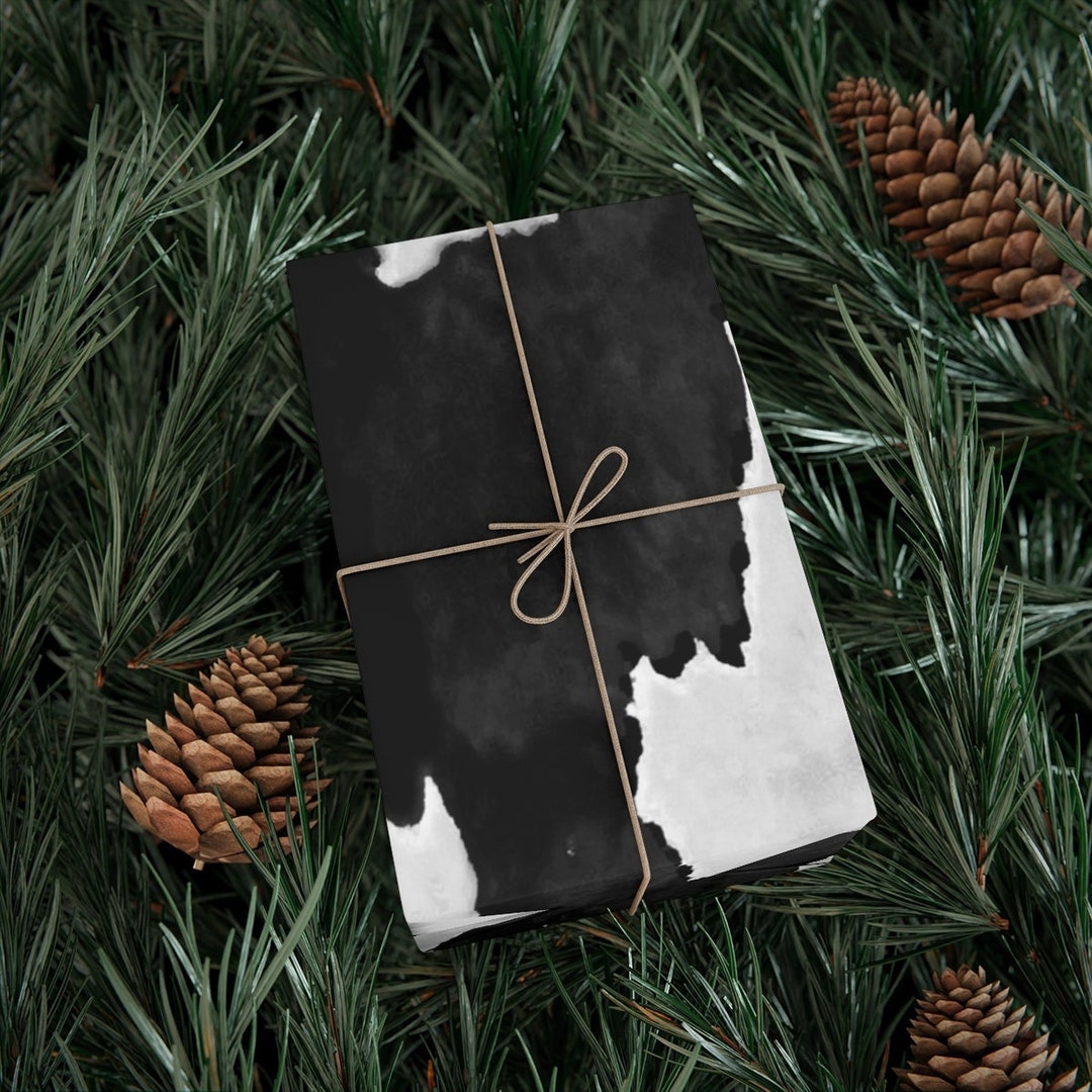 Black and White Cow Print Gift Wrap|western Wrapping Paper - Etsy