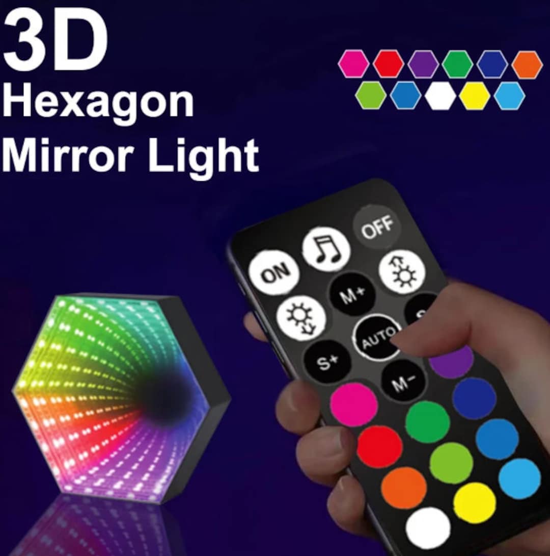 Infinity Mirror, 3D Infinity Mirror, 3D Hexagon Mirror, LED Infinity ...