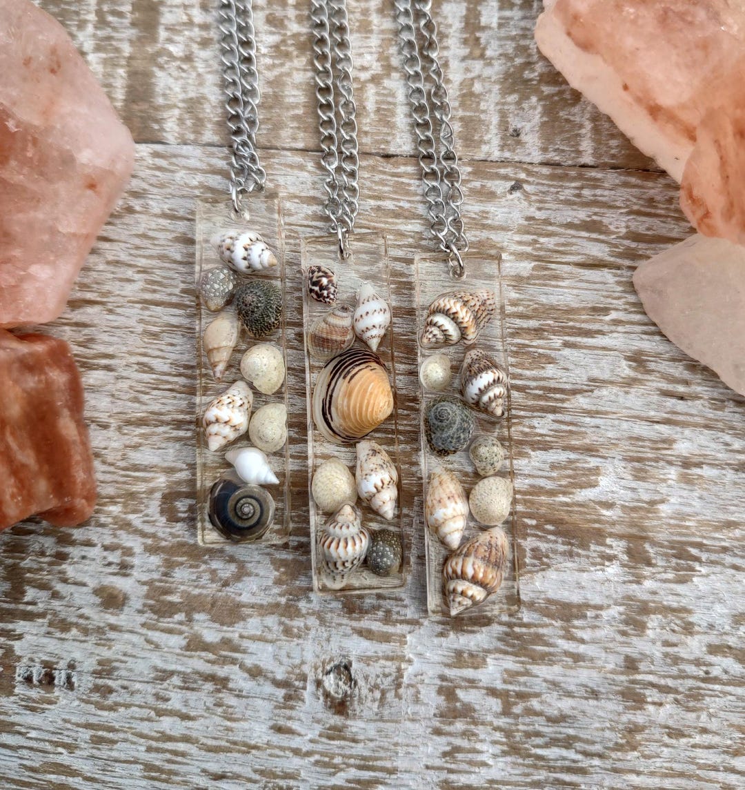 Seashell Resin Necklace - Boho Necklace - Beach Jewelry - Beach ...