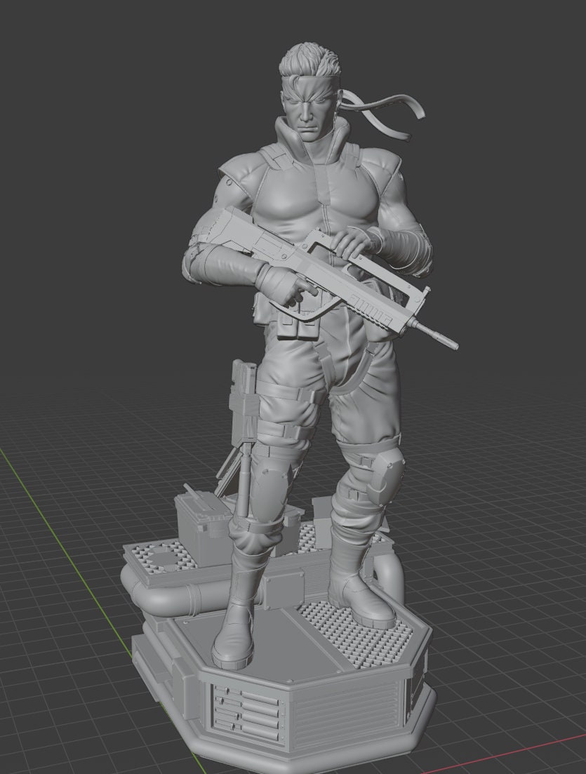 MGS1 Metal Gear Solid Snake STL 3D Print Figure Statue Model - Etsy ...