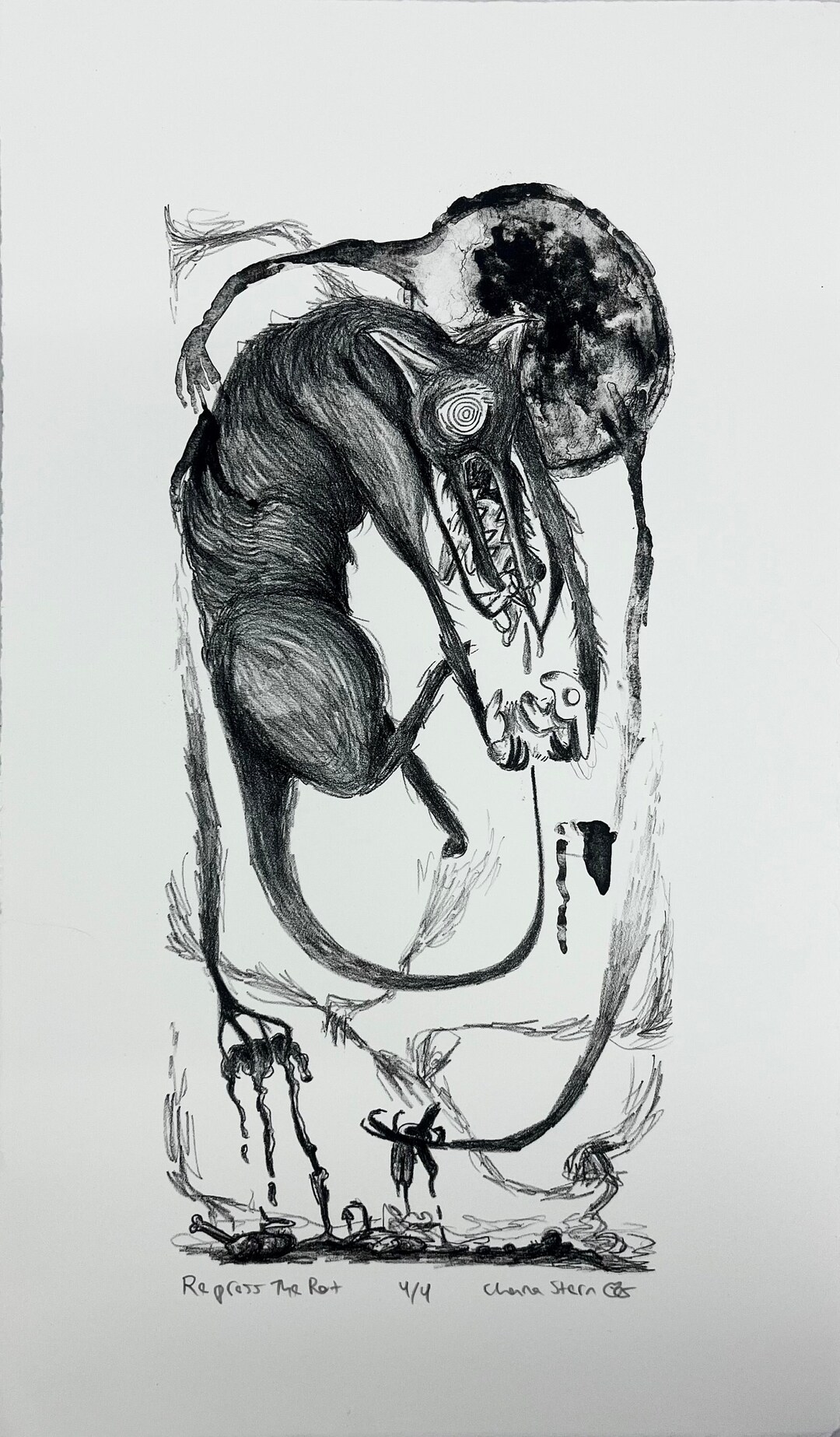 Repress the Rot: Wolf and Bunny Lithograph Print - Etsy