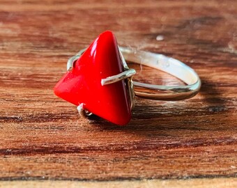 Red Coral Ring - Etsy