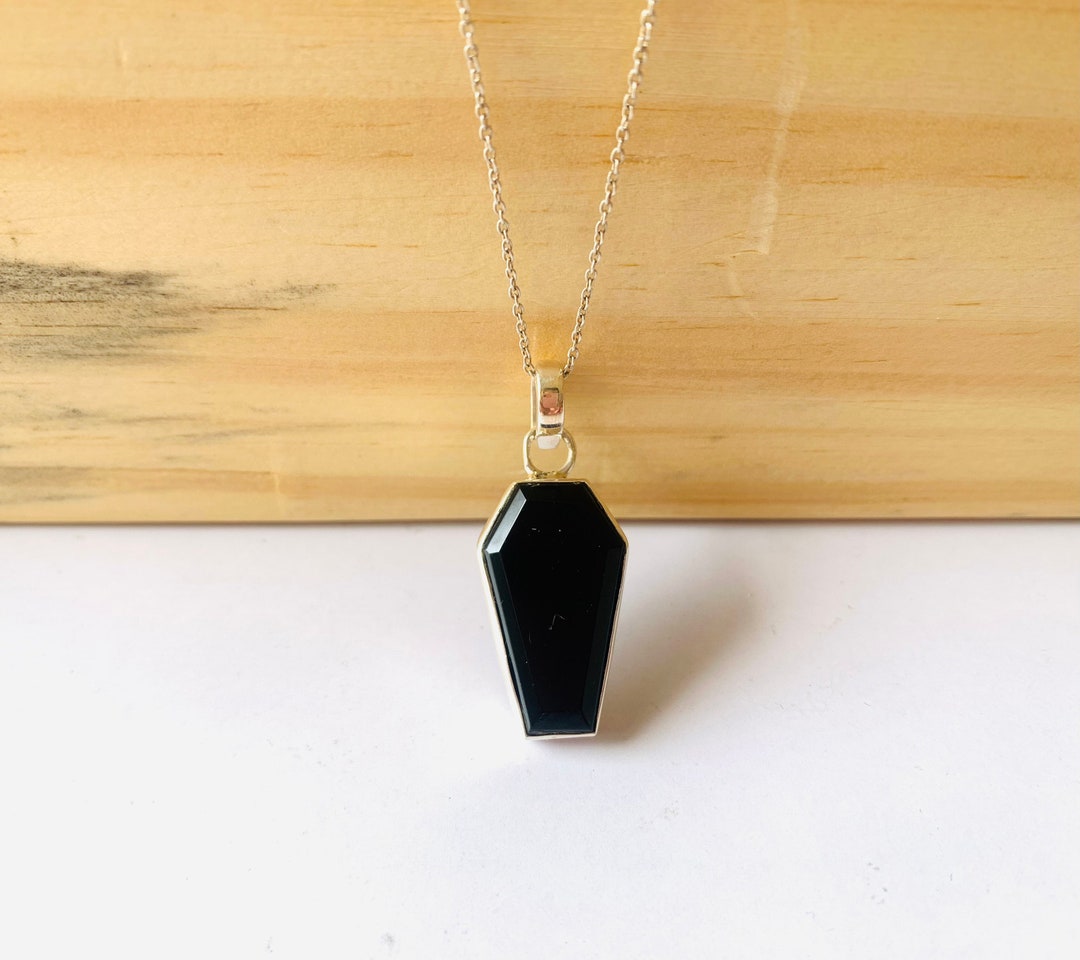 Black Onyx Pendant in 925 Sterling Silver, Handmade Pendant, Silver ...