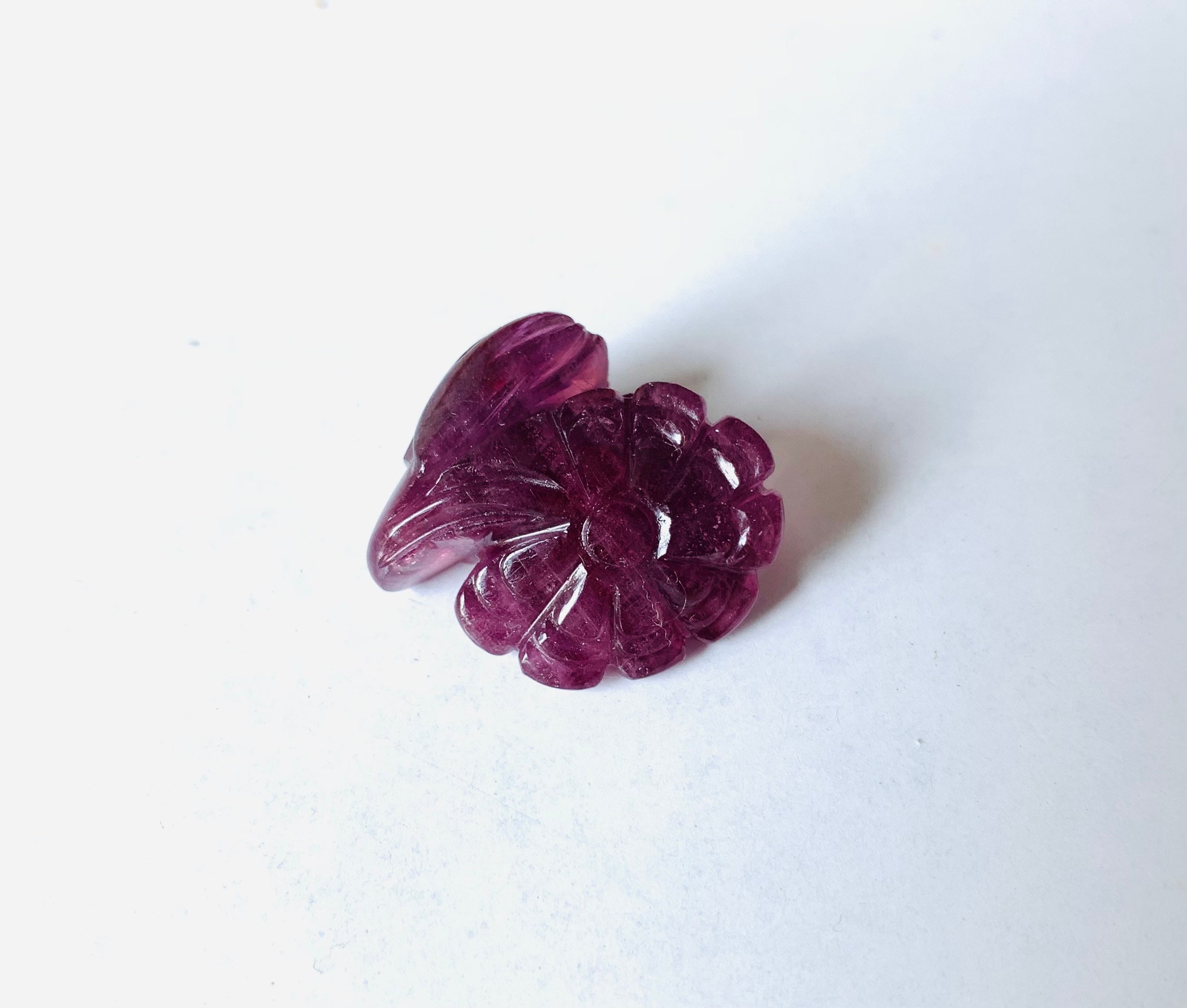 Natural Glass Filled Ruby Flower Carving Gemstone Carving 68 - Etsy