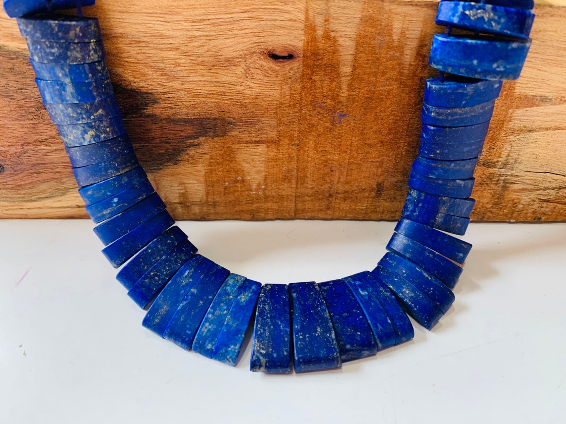 Natural Lapis Lazuli Slice Shape Beads, 20 Inches, 18 to 24 MM, 636 ...