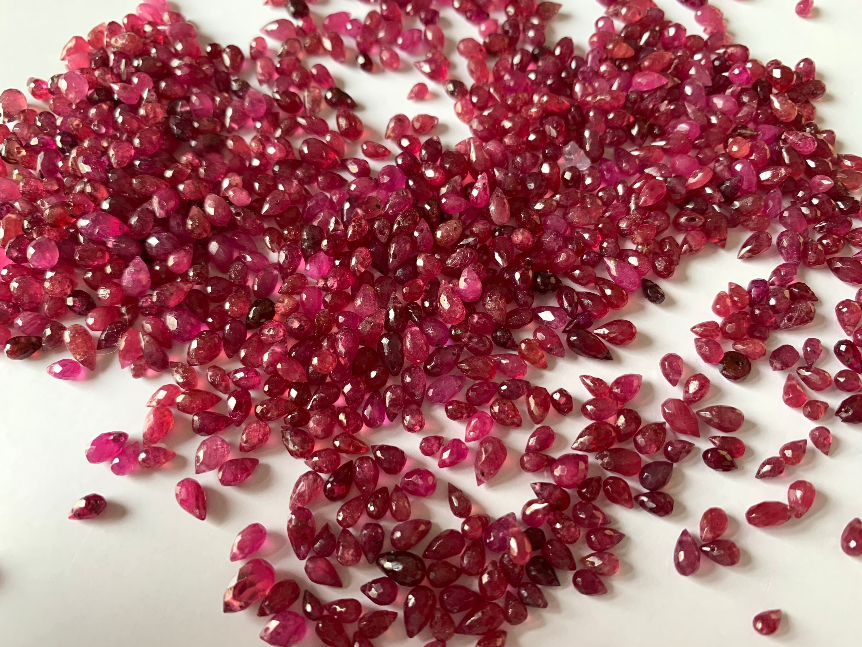 Glass Filled Ruby Faceted Drops 3 to 5 MM Beads Ruby Drops - Etsy