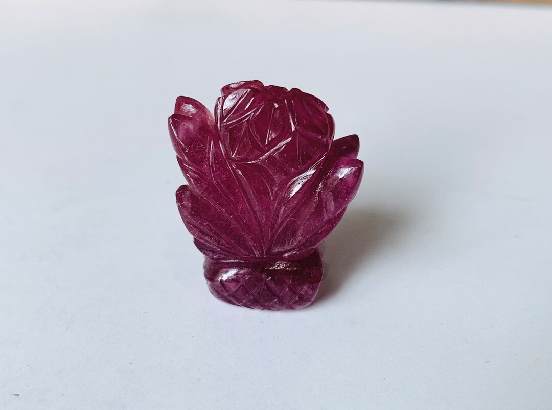 Natural Glass Filled Ruby Flower Bouquet Carving, Gemstone Carving, 74 ...