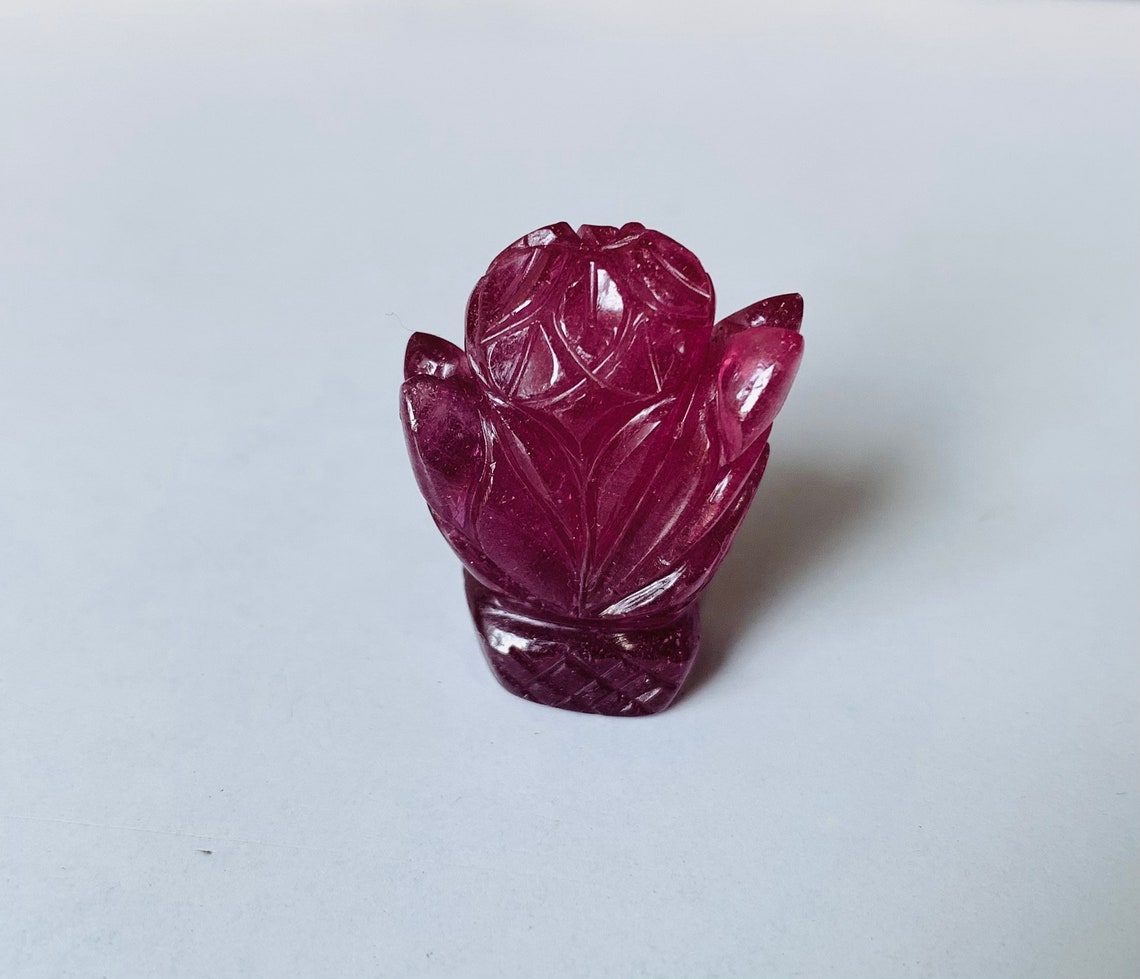 Natural Glass Filled Ruby Flower Bouquet Carving Gemstone - Etsy