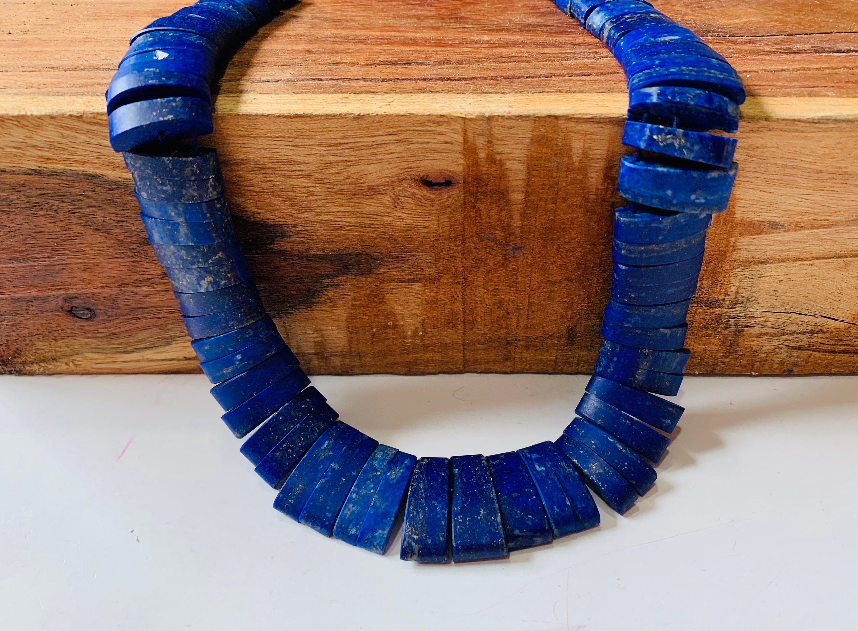 Natural Lapis Lazuli Slice Shape Beads, 20 Inches, 18 to 24 MM, 636 ...