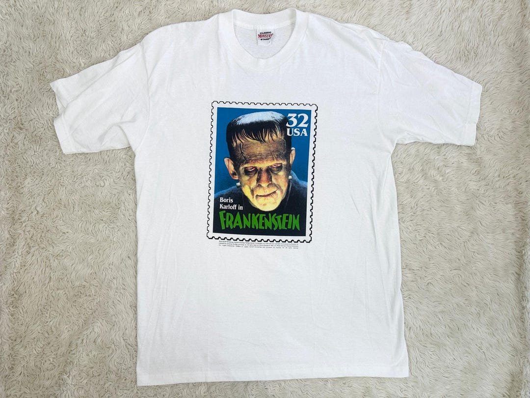 1997 Boris Karloff Frankenstein Stamp Tee L/XL - Etsy