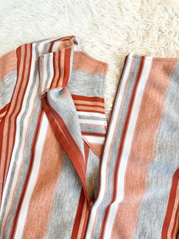 70s Burnt Orange Stripe Tunic Set - Gem