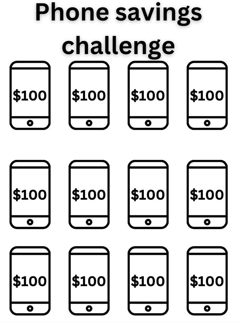Phone Savings Challenge - Etsy