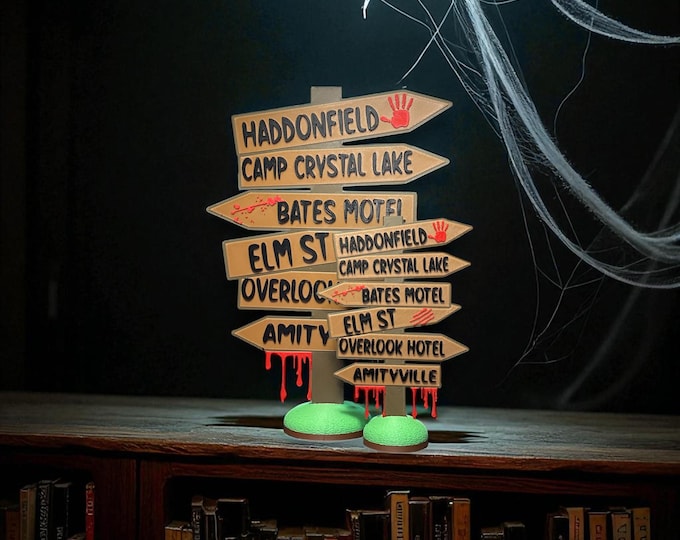 Horror Movie Destinations Road Sign Standing Decoration 3d Printed - Etsy