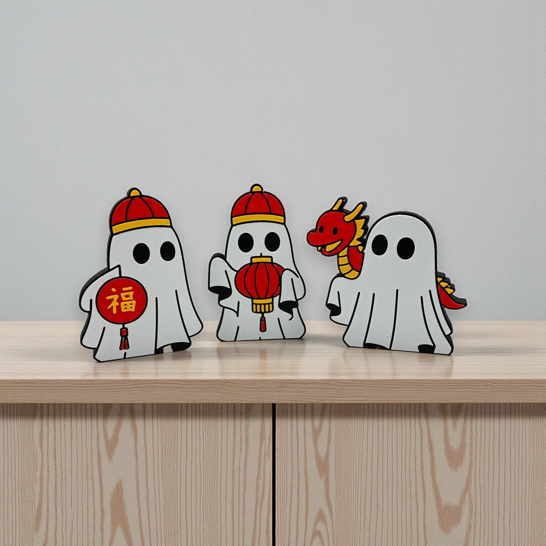 Lunar New Year Themed Ghost Decorations 3d Printed - Etsy